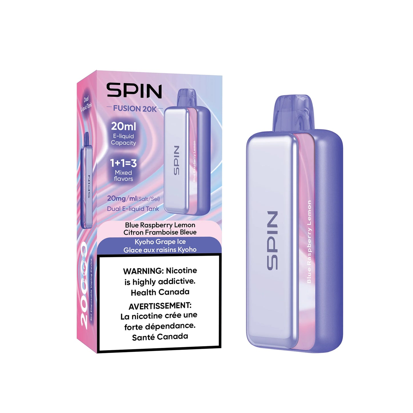 Spin Fusion 20K - Blue Raspberry Lemon and Kyoho Grape Ice – Prime Vape