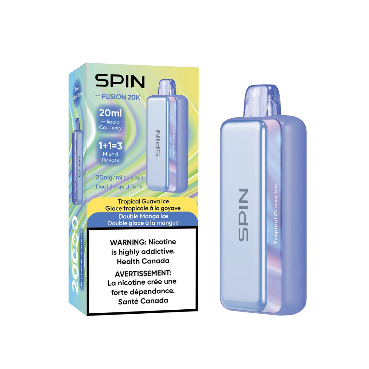Spin Fusion 20K - Tropical Guava Ice and Double Mango Ice – Prime Vape