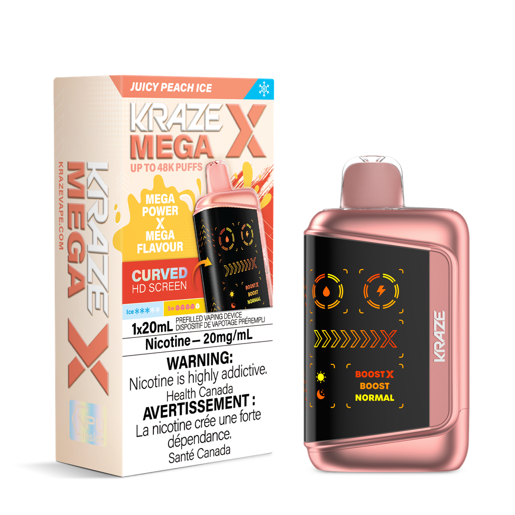 Kraze Mega X - Juicy Peach Ice – Prime Vape