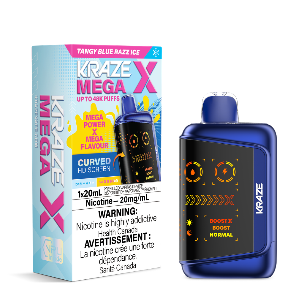 Kraze Mega X - Tangy Blue Razz Ice – Prime Vape
