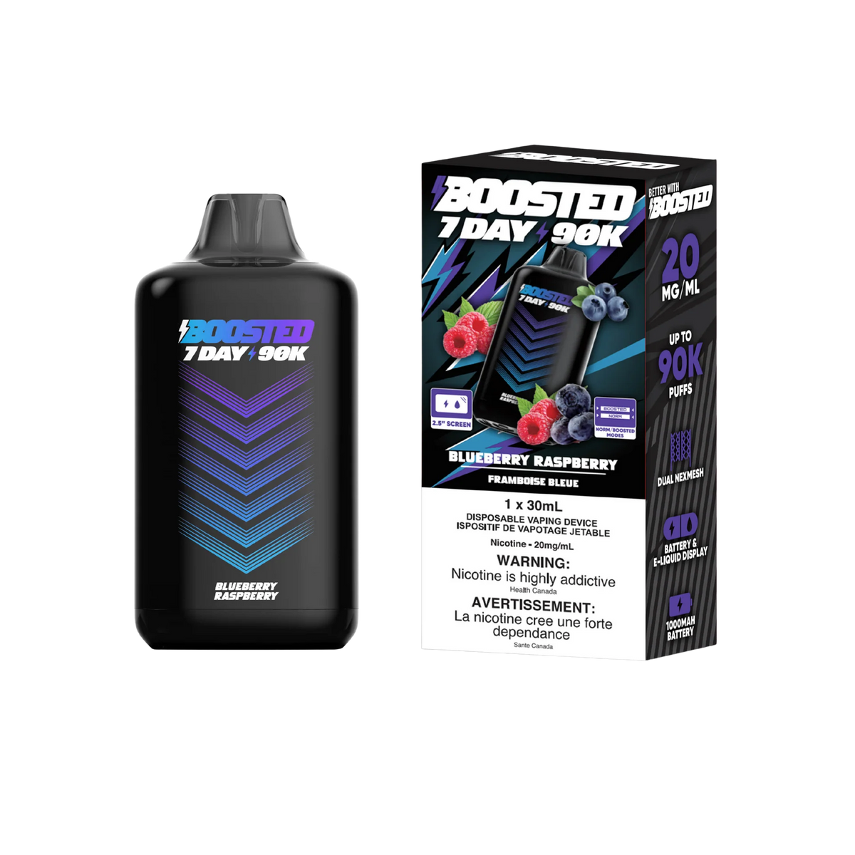 Boosted 7DAY 90k - Blueberry Raspberry – Prime Vape