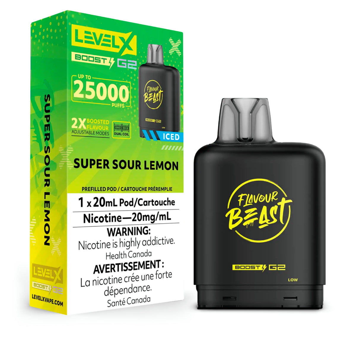 Flavour Beast Level X Boost G2 25k - Super Sour Lemon Iced – Prime Vape