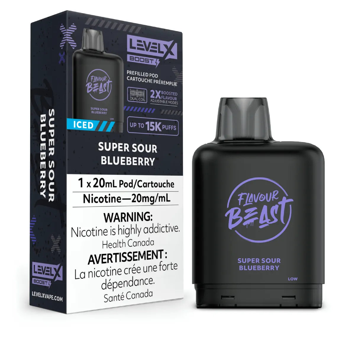 Flavour Beast Level X Boost G2 25k - Super Sour Blueberry Iced – Prime Vape